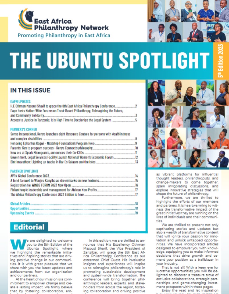 UBUNTU SPOTLIGHT, 5TH EDITION 2023 - East Africa Philanthropy Network ...